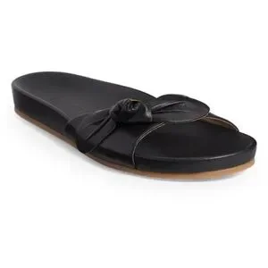 Jack Rogers | Shoes | Nib Jack Rogers Dorothy Bow Leather Slide Sandals ...